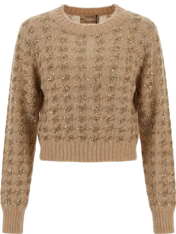 TWINSET Sequin-embellished Knitted Sweater - Brown