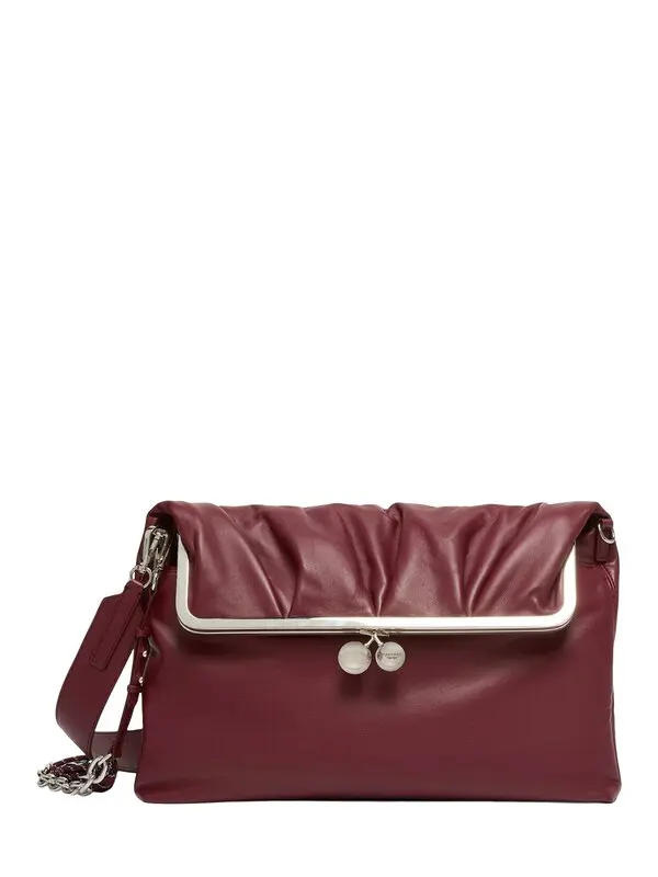 Max Mara Leather Pasticcino Clutch Bag - Red