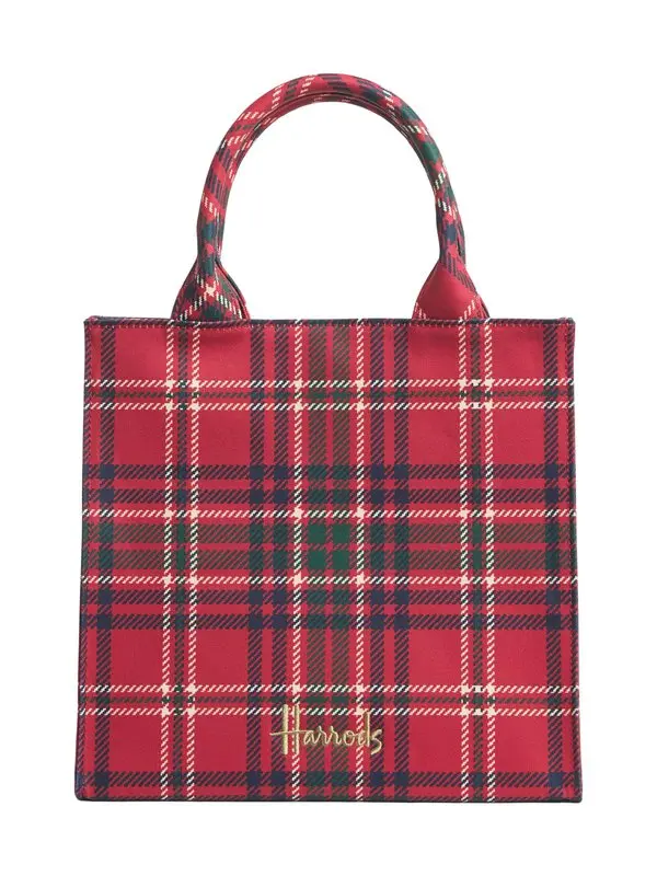 Harrods Small Tartan Tote Bag - Red