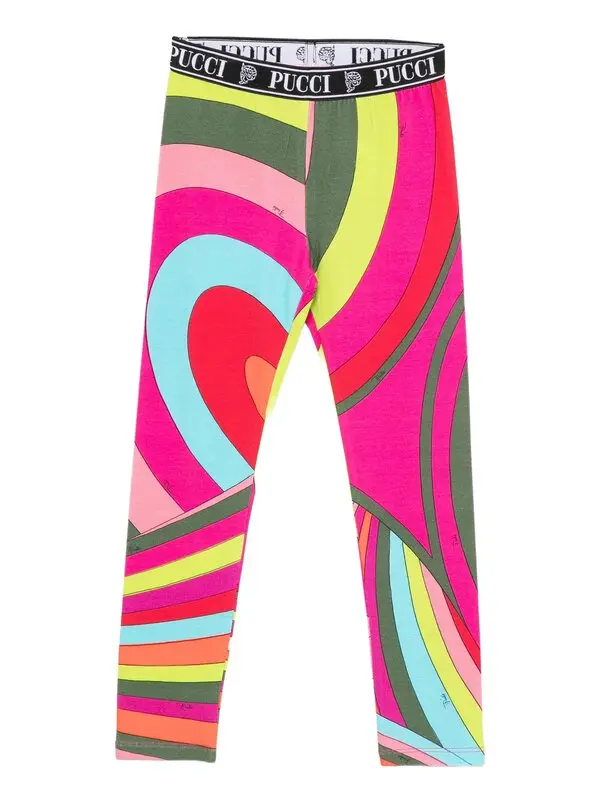 Emilio Pucci Abstract Print Cotton Blend Trousers - Multicolor