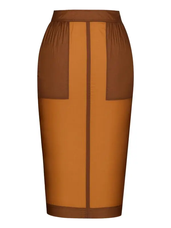 Saint Laurent Ruched Waist Mini Skirt - Brown