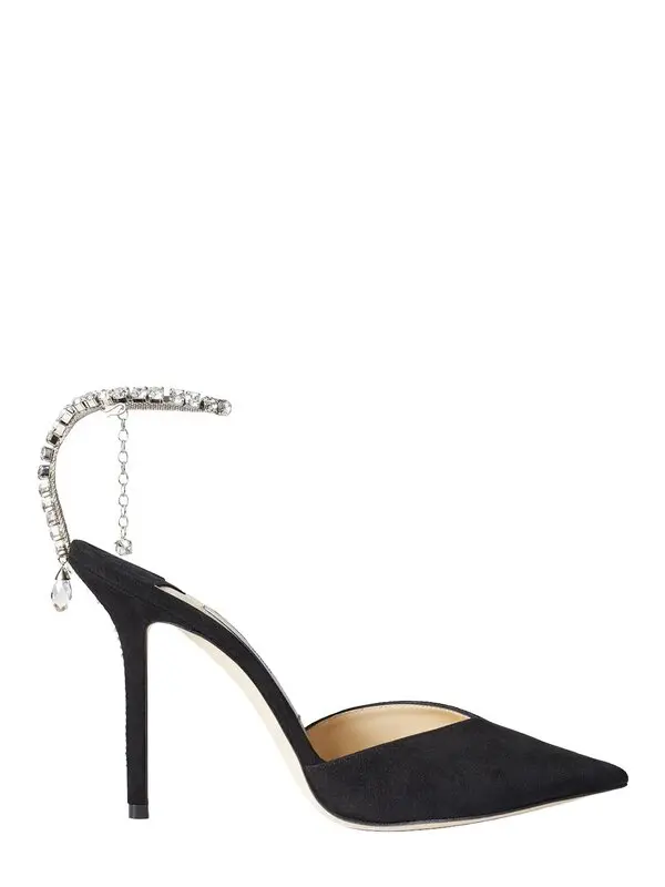 JIMMY CHOO Embellished Stiletto Heels - Black