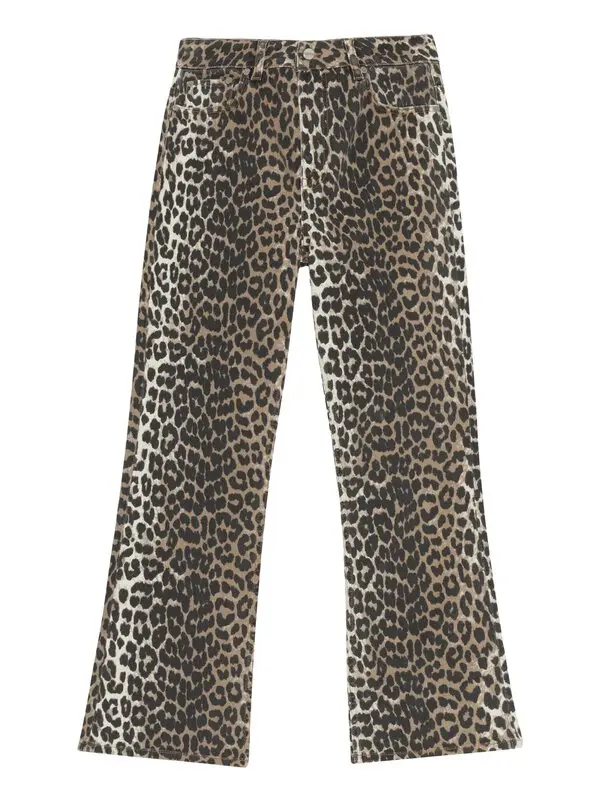 GANNI High Waist Animal Print Jeans - Multicolor