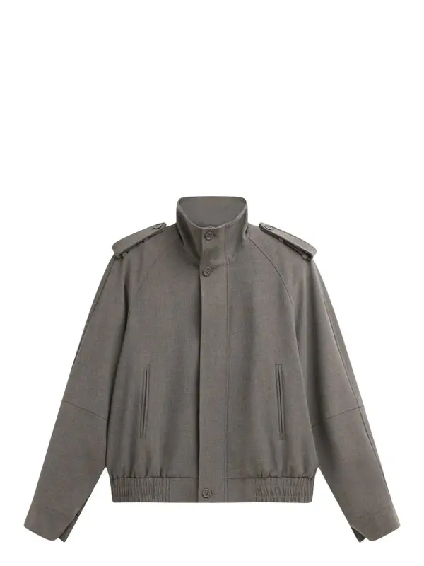 THE FRANKIE SHOP Kelly Padded Double Weave Blouson - Grey