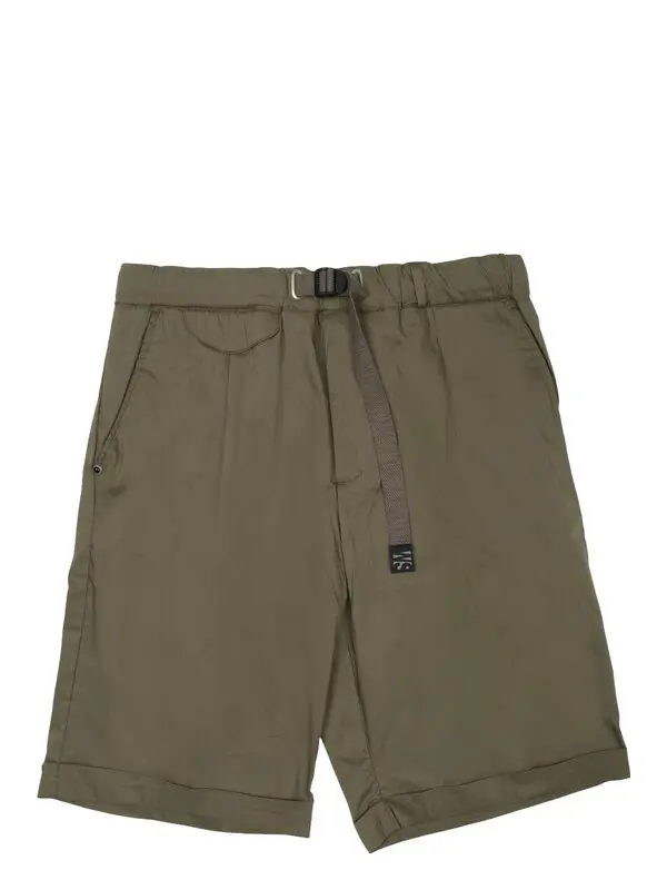 WHITE SAND Belted Mini Shorts - Green