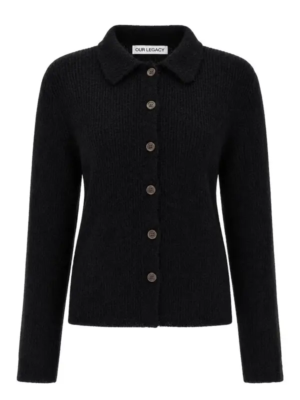 Our Legacy Fuzzy Alpaca Blend Button-front Cardigan - Black