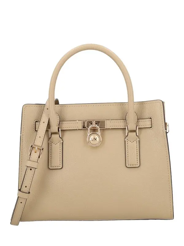 Michael Kors Hamilton Mini Leather Handbag - Beige