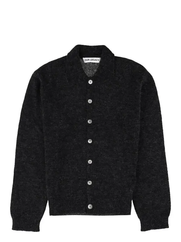 Our Legacy Fuzzy Alpaca Blend Button-front Cardigan - Grey