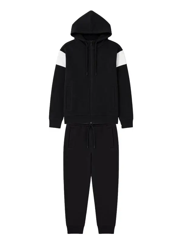 BOSS Fleece Tracksuit With Contrast Panel Detail - Black