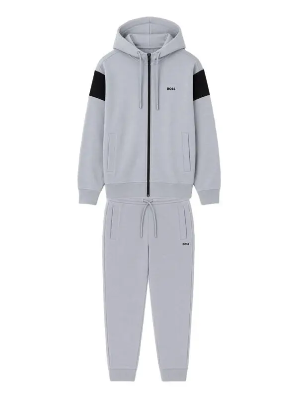 BOSS Fleece Tracksuit With Contrast Panel Detail - Grey