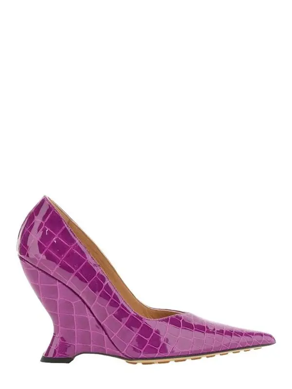 Bottega Veneta Pointed Toe Wedge Heels - Fuchsia