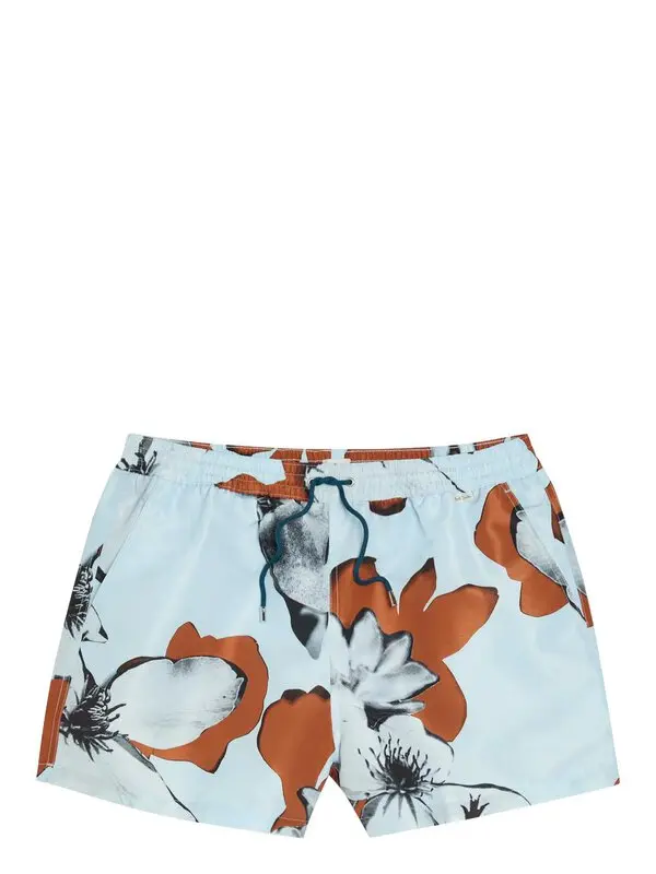 Paul Smith Floral Print Swim Shorts - Turquoise