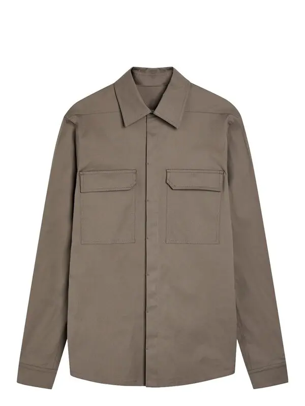 Rick Owens Camicia Stretch-cotton Work Shirt - Brown
