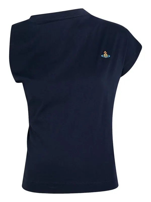 VIVIENNE WESTWOOD Asymmetric Cotton Top - Navy