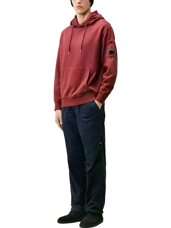 C.P. COMPANY Lens Detail Cotton Hoodie - Red
