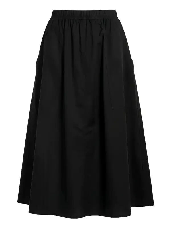 Black Label Elasticated A-line Midi Skirt - Black