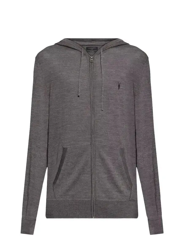 ALLSAINTS Zipped Wool Hoodie - Grey