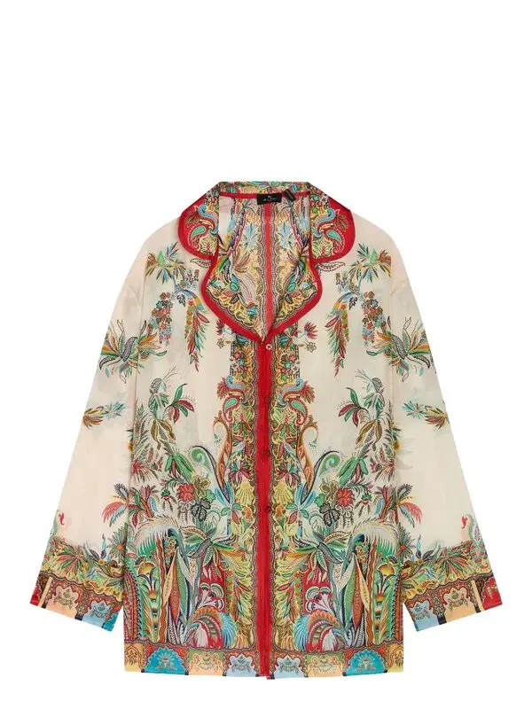 Etro Paisley Print Silk Shirt - Neutrals