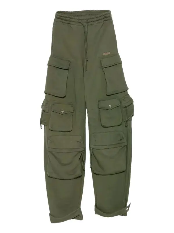 Attico Wide-leg Cargo-pocket Track Pants - Green