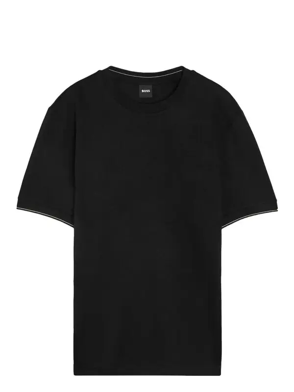 BOSS Contrast-trim T-shirt - Black