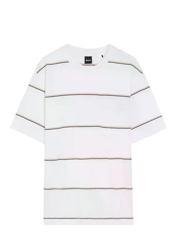 BOSS Striped Pocket T-shirt - White