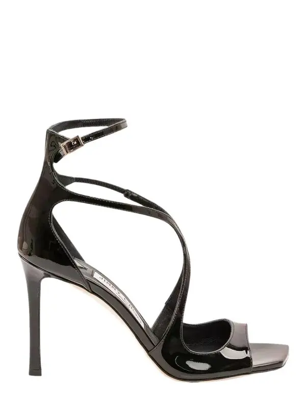 JIMMY CHOO Azia Patent-finish Sandals - Black