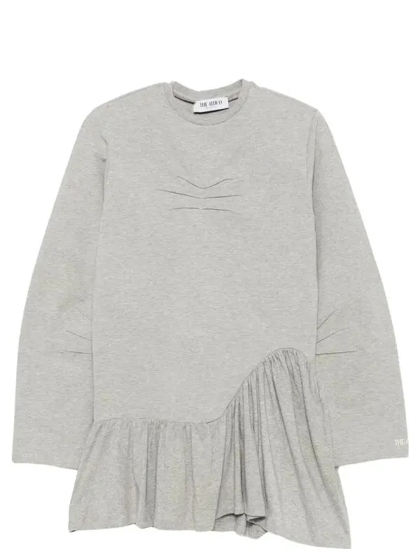 Attico Pleated Jersey Mini Dress - Grey