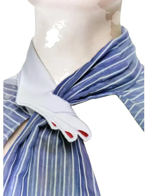 Vivetta Striped Blouse With Hand-shaped Collar - Blue