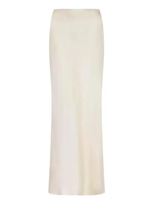 Loulou De Saison Eli Silk-twill A-line Maxi Skirt - Neutrals