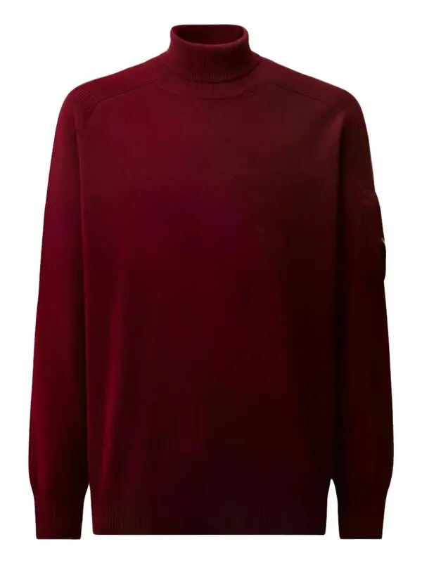 C.P. COMPANY Lens-detail Roll-neck Sweater - Red
