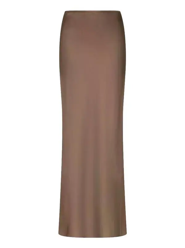 Loulou De Saison Silk-twill A-line Maxi Skirt - Brown