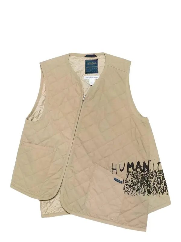 Comme Des Garçons Quilted Asymmetric Gilet - Neutrals