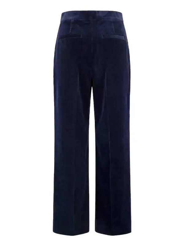 JIL SANDER Velvet Pleated Tailored Trousers - Blue