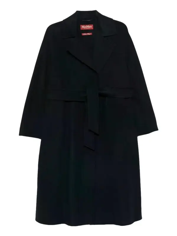 Max Mara Belted Wool Coat - Blue