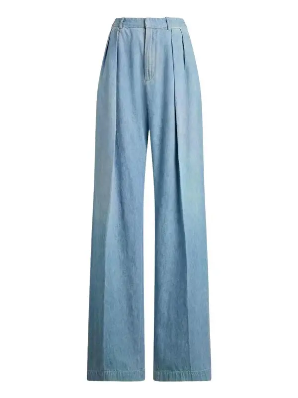 Ralph Lauren Livie Pleated Straight-leg Jeans - Blue