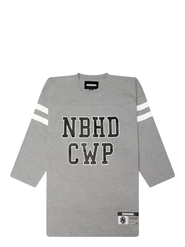 NEIGHBORHOOD Logo-print Striped-sleeve T-shirt - Grey
