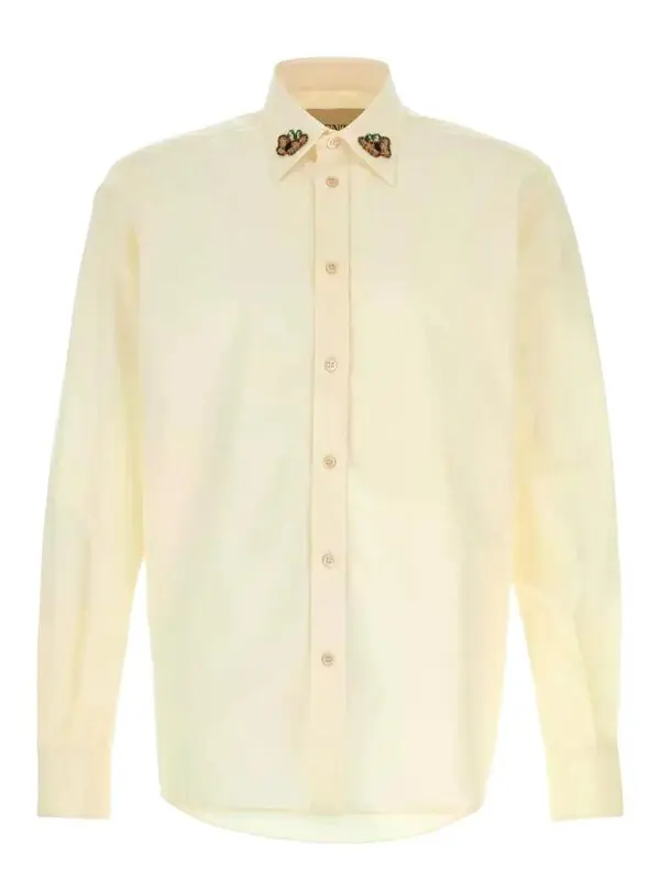 Valentino Garavani Butterfly-embroidered Poplin Shirt - Yellow
