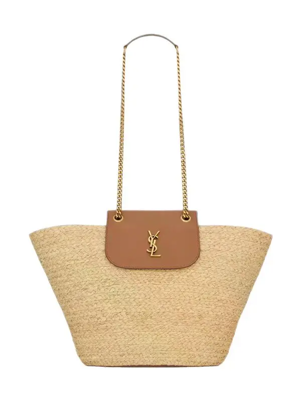 Saint Laurent Manon Raffia Tote Bag - Neutrals