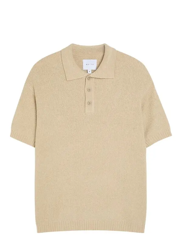 RAITH Sorelle Ribbed Knit Polo Shirt - Sand