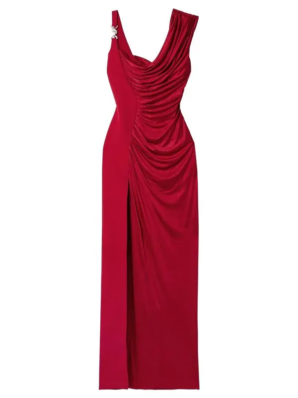 Versace Medusa '95 Draped Satin Gown - Red