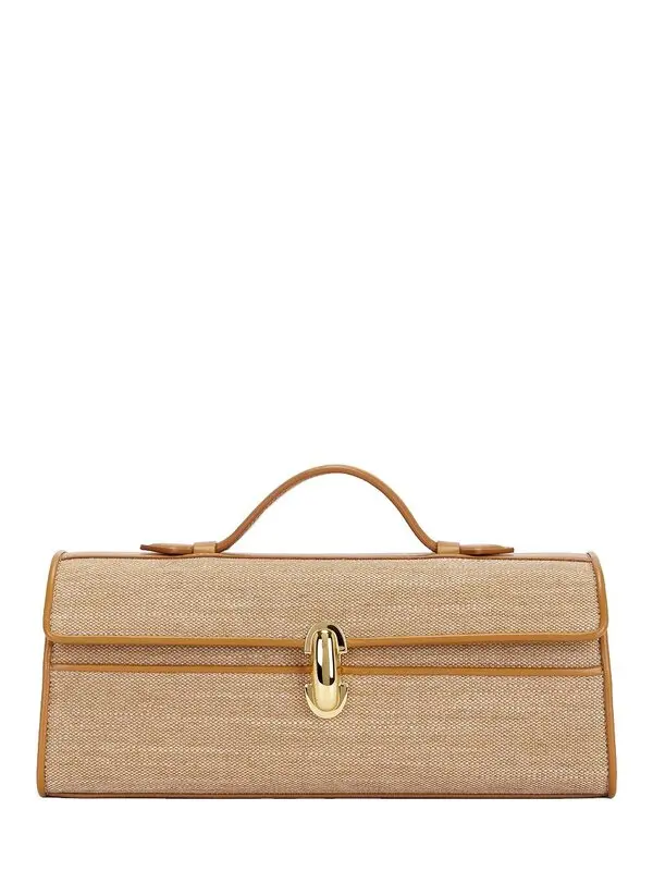 Savette Slim Symmetry Canvas Pochette Bag - Saddle