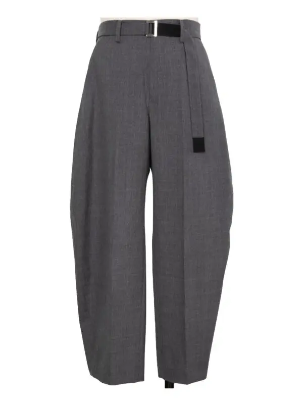 Sacai Belted Wide-leg Trousers - Grey