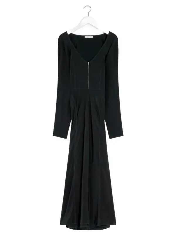 LEMAIRE Bias-cut Raglan Sleeve Midi Dress - Black