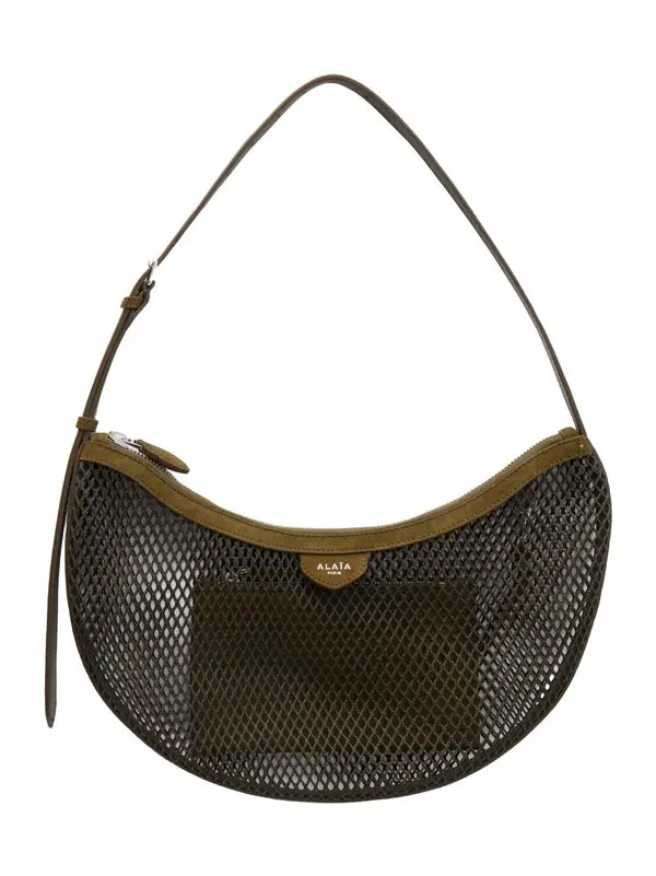 Alaïa Demi Lune Mesh Shoulder Bag - Khaki