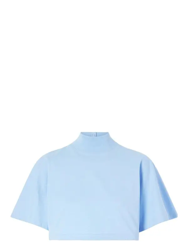Alaïa Cropped Jersey T-shirt - Sky
