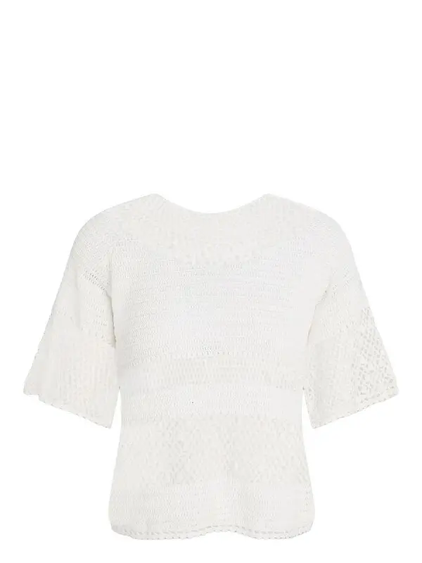 Zimmermann Crochet Knit Cotton Top - Ivory