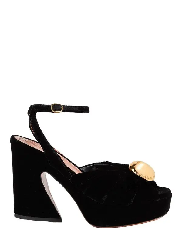 Zimmermann Embellished Velvet Platform Sandals - Black