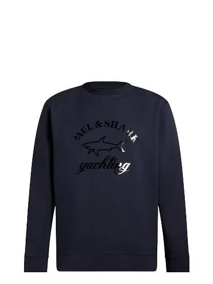 Paul & Shark Cotton Blend Crewneck Long Sleeve T-shirt - Blue
