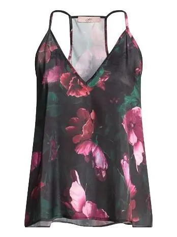 CARLA G. Floral Print Silk Camisole - Black