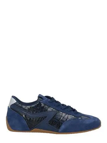 Rag & Bone Leather Sneakers With Crocodile-print Detailing - Blue